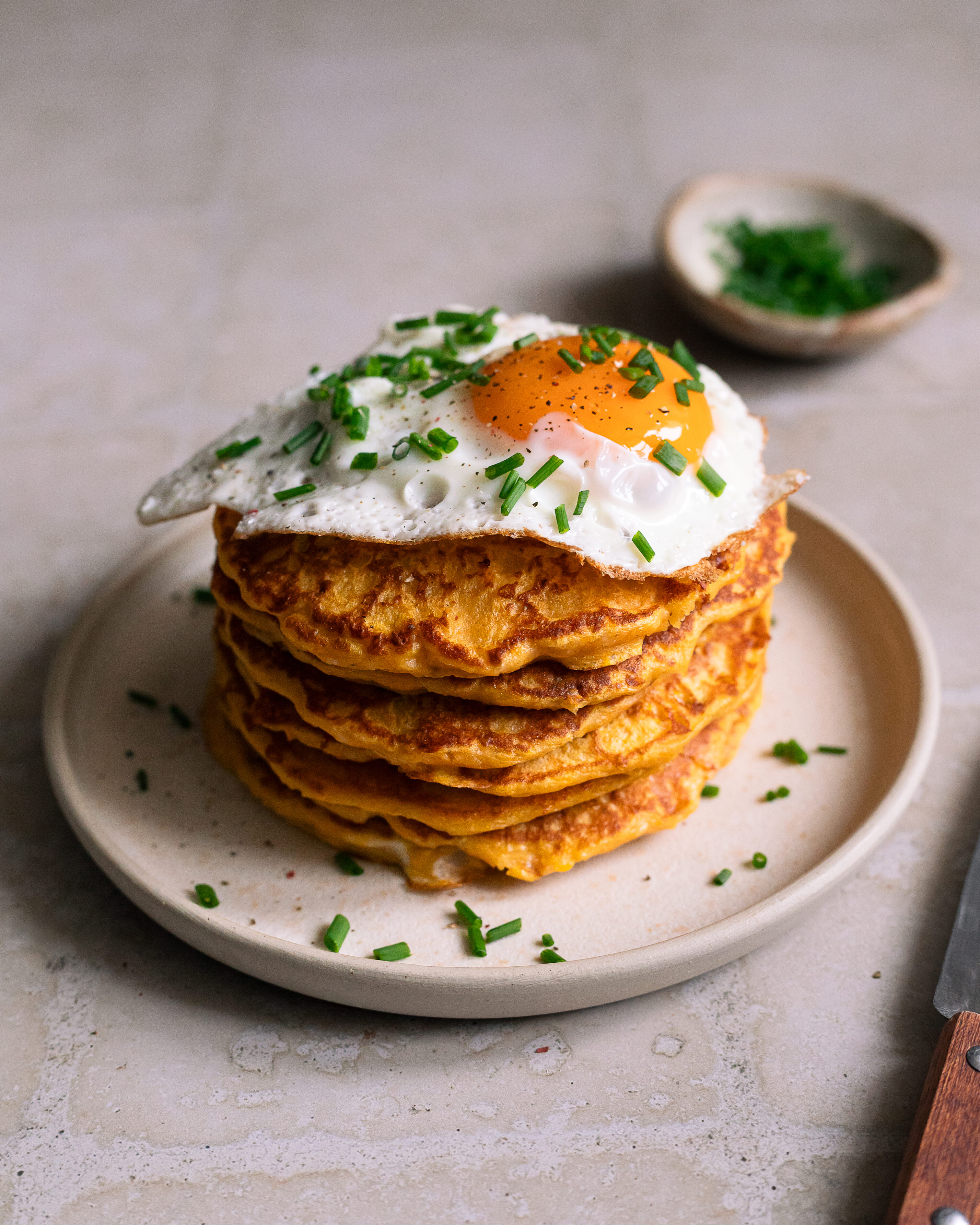 Pancakes à la courge butternut et fromage - Clemfoodie