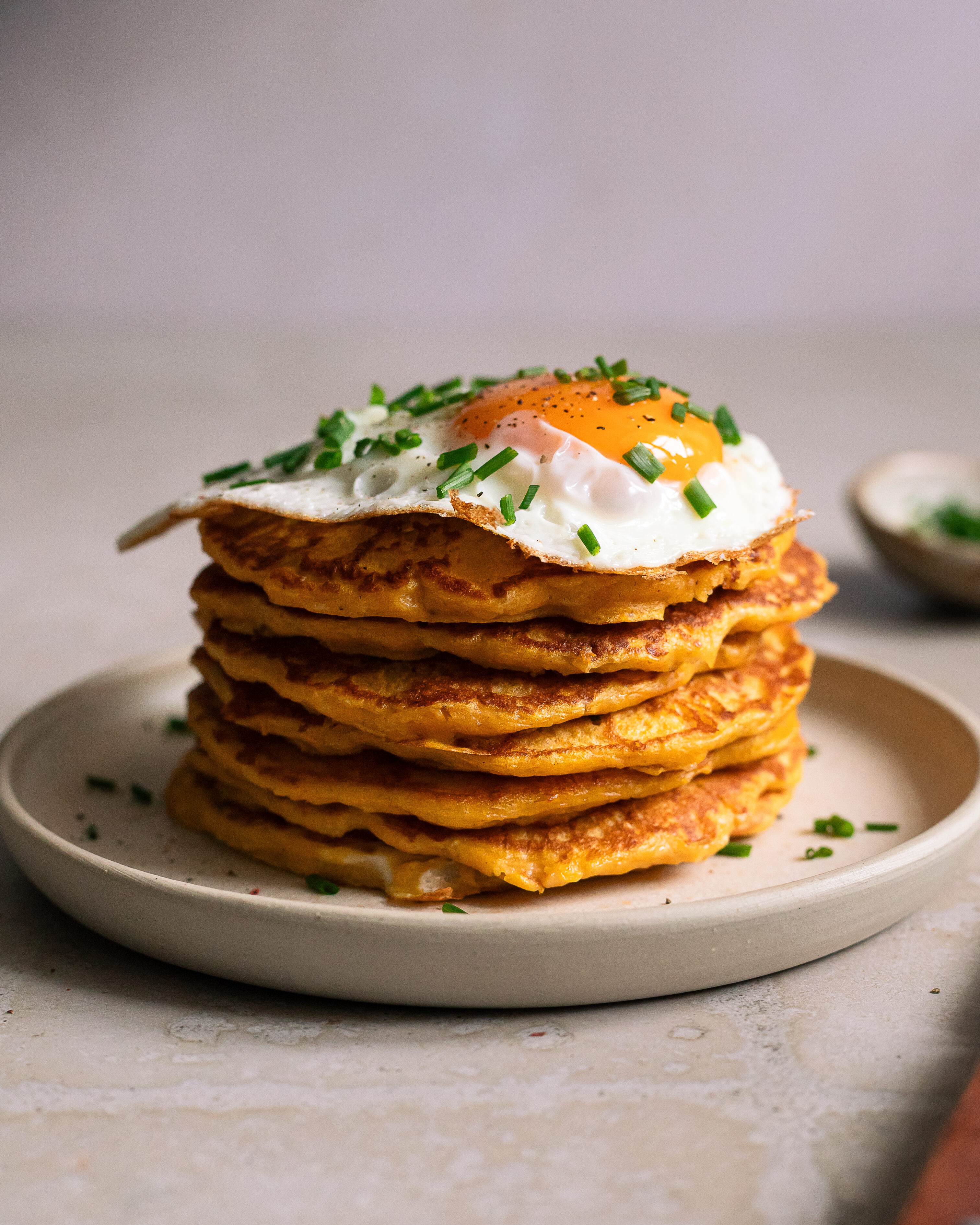 Pancakes à la courge butternut et fromage - Clemfoodie